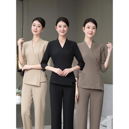美容服工作服夏季新款高端美容院足浴按摩spa會所技師制服套裝女|酒店工作制服|ETMall東森購物網