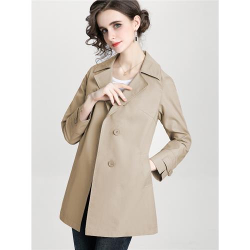 香衣麗櫥2024春秋新款女裝百搭時尚OL顯瘦簡約質感中長款風衣外套|短外套|ETMall東森購物網