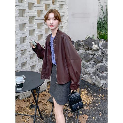 炸街立領美拉德高級感pu機車皮衣|短外套|ETMall東森購物網