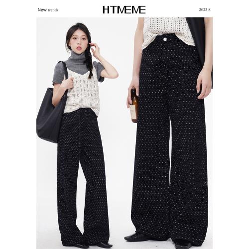 花田櫥窗HTmeme黑色小方塊牛仔褲|牛仔褲|ETMall東森購物網