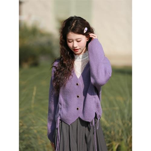 素色左岸v領毛衣外套針織開衫|毛針織衫|ETMall東森購物網