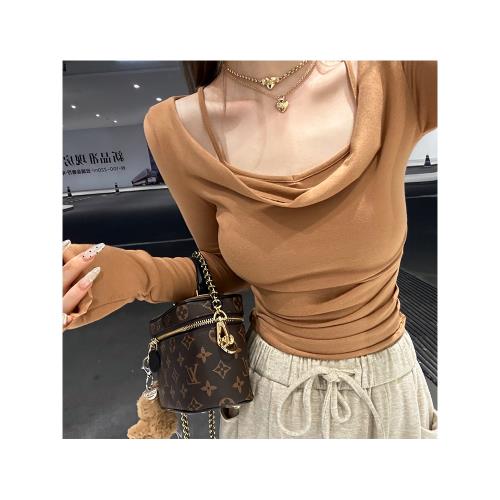 chic盤盤蕩領長袖別致早秋假兩件|T恤|ETMall東森購物網