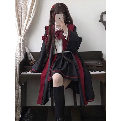 圣誕節cos服魔法學院斗篷襯衫短裙套裝女日系可愛風小個子JK制服|時尚套裝|ETMall東森購物網