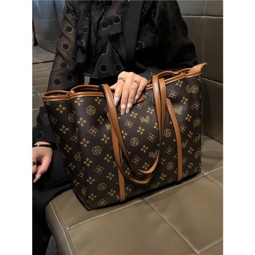 LV:VS香港品牌真皮女包大容量復古手提大包2024新款時尚單肩通勤|通用款女包|ETMall東森購物網