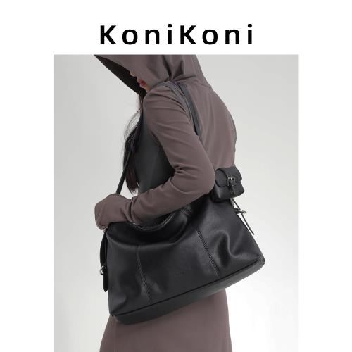 KoniKoni真皮小眾托特包女大容量通勤單肩包高級腋下大包2025新款|托特包|ETMall東森購物網