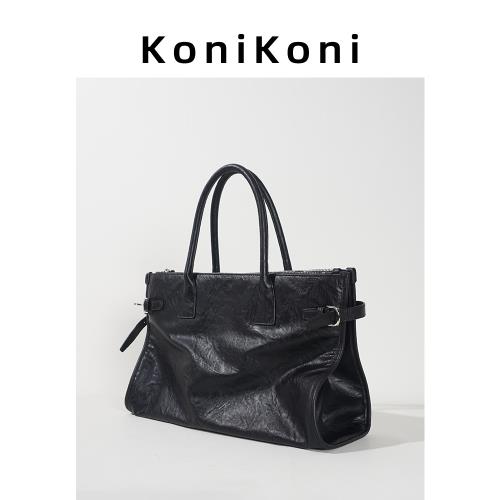 KoniKoni真皮托特包女大容量手提包2025新款小眾高級感通勤包大包|金秋購物節，全站最高39%回饋，消費滿額再抽999黃金|托特包|ETMall東森購物網