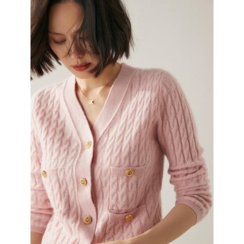 (免運)小香風300克山羊絨V領針織開衫|毛針織衫|ETMall東森購物網