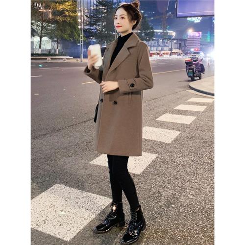 毛呢外套女中長款2022新款秋冬韓版修身顯瘦氣質冬裝呢子大衣加厚|毛呢外套|ETMall東森購物網