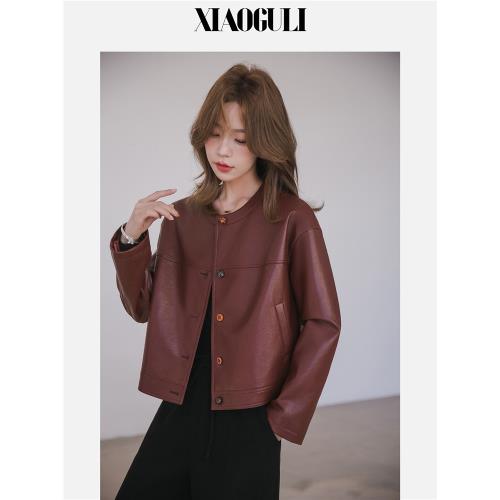 小谷粒時尚pu安可拉紅顯白皮衣|短外套|ETMall東森購物網