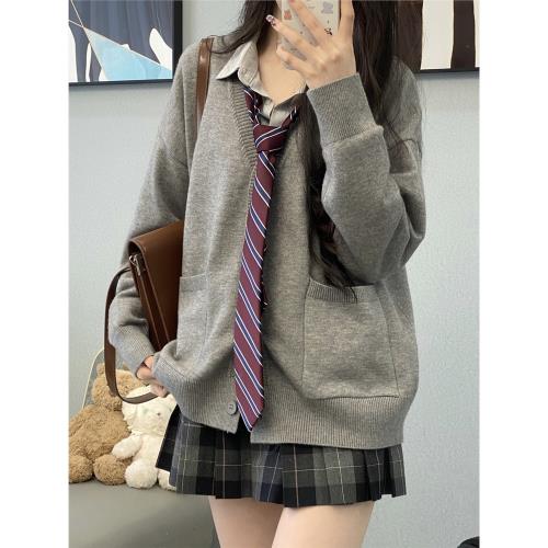 小柒醬學院風V領針織開衫JK制服|毛針織衫|ETMall東森購物網