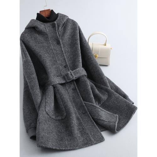 中長款2024秋冬休閑連帽呢子大衣|毛呢外套|ETMall東森購物網