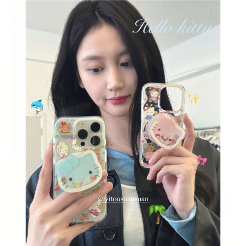 一頭蒜蒜|日韓ins可愛卡通情侶沖浪kt搖搖樂支架磁吸磨砂手機殼適用iPhone16promax全包15蘋果14防摔13保護軟|手機保護套/殼|ETMall東森購物網