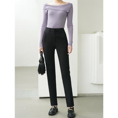 超長版180 高個子175加長通勤西褲高腰休閑小直筒煙管大碼小黑褲|休閒褲|ETMall東森購物網