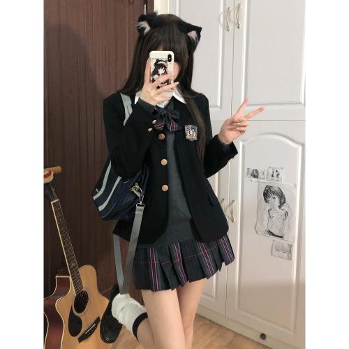 【品川女子】原創jk西裝學院風jk制服三粒扣西服百搭jk疊穿外套女|西裝|ETMall東森購物網