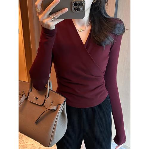 mm磨毛高級感V領內搭上衣打底衫|毛針織衫|ETMall東森購物網