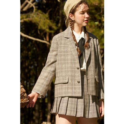 linjou韓版學院格子百褶裙小西裝|時尚套裝|ETMall東森購物網