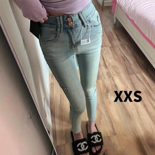 淺色高腰修身小腳牛仔褲女小個子xxs彈力緊身夏薄款小腰圍鉛筆褲|牛仔褲|ETMall東森購物網