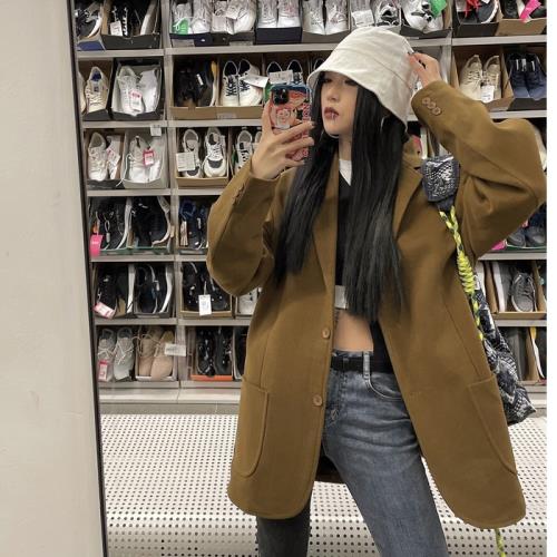 外套女chic咖駝色夾棉西裝外套|西裝|ETMall東森購物網