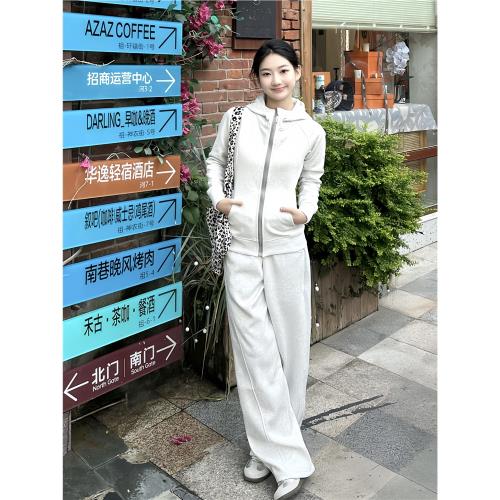 POP JANIE【綠豆周同款】美式香蕉褲華棉垂感顯瘦闊腿褲拖地衛褲|休閒褲|ETMall東森購物網