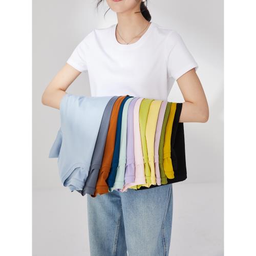 正肩80支圓領修身涼感短袖t恤|T恤|ETMall東森購物網