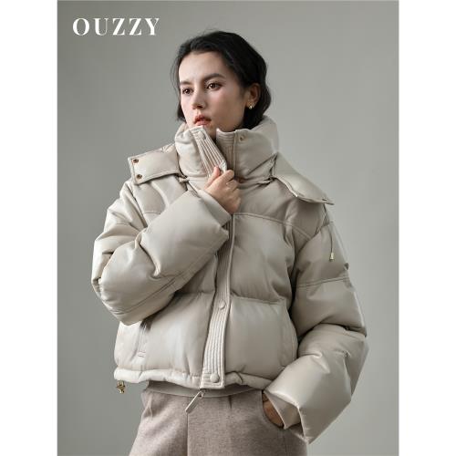 OUZZY"溫暖慕斯"超柔軟舒適蛋白皮95白鴨絨加厚連帽羽絨服女pu皮|羽絨服|ETMall東森購物網