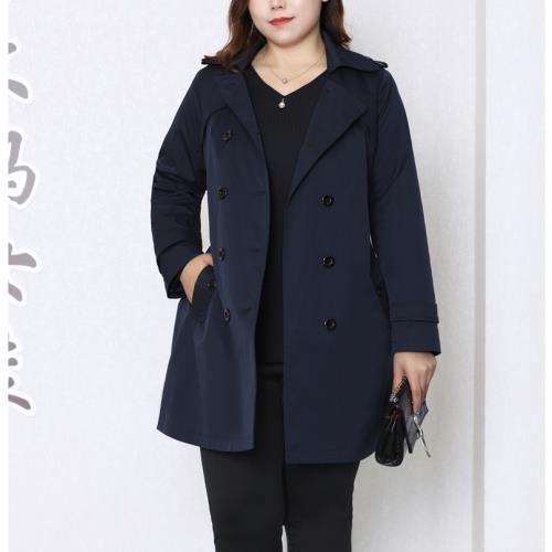 洋氣300斤遮肚特大碼春秋風衣|大尺碼連身裙|ETMall東森購物網