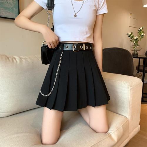 jk大碼朋克胖mm學院風遮胯百褶裙|半身裙|ETMall東森購物網