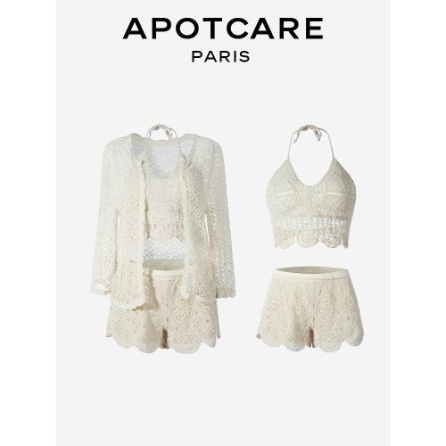 法國 APOTCARE 蕾絲泳衣分體比基尼針織性感度假女神范保守泳裝女|時尚套裝|ETMall東森購物網