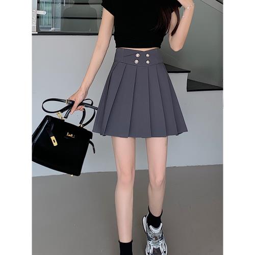 jk灰色春秋西裝大碼胖mm百褶裙|半身裙|ETMall東森購物網
