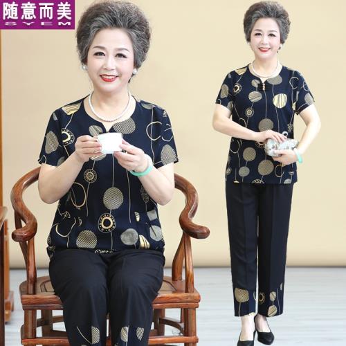 短袖60-70-80純棉老人褲子夏裝|中老年女裝|ETMall東森購物網