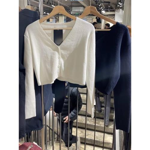 bm黑白開衫V領全棉排扣Brandy|毛針織衫|ETMall東森購物網