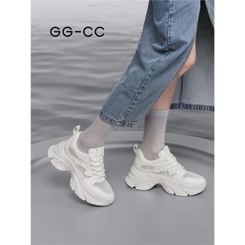 【烏龍奶蓋】GGCC夏季新款新潮厚底老爹鞋增高網面休閑小白鞋子女|老爹鞋|ETMall東森購物網
