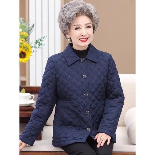 奶奶春裝棉衣外套女70歲80老人太太輕薄衣服老年人秋冬季媽媽棉襖|中老年女裝|ETMall東森購物網