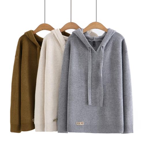 連帽寬松遮肚子200斤毛衣秋冬裝|毛針織衫|ETMall東森購物網