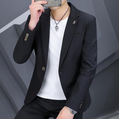 男士春秋XS休閑小碼西服韓版修身S青年純色155瘦小個子英倫風外套|西服|ETMall東森購物網