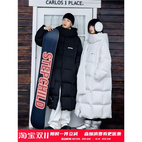 PSO Brand男女裝【三防】90絨長款裥格面包服帶帽巾羽絨服冬潮牌|羽絨服|ETMall東森購物網