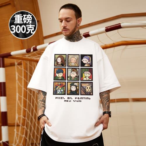 重磅300克大碼白色復古短袖T恤|T恤|ETMall東森購物網