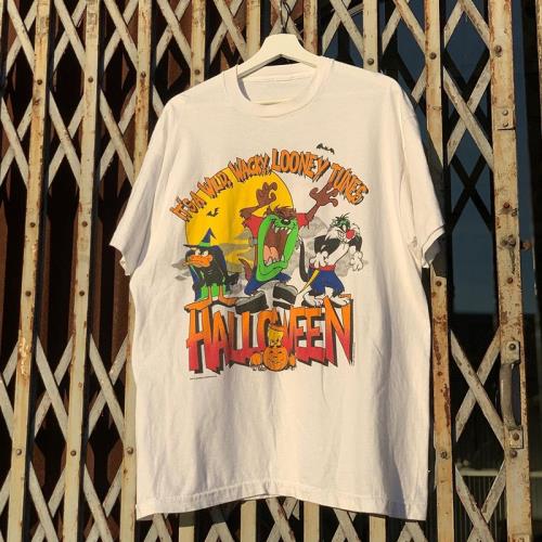 歐美街頭潮牌halloween萬圣節瘋狂的兔子卡通短袖vibe寬松男女T恤|T恤|ETMall東森購物網