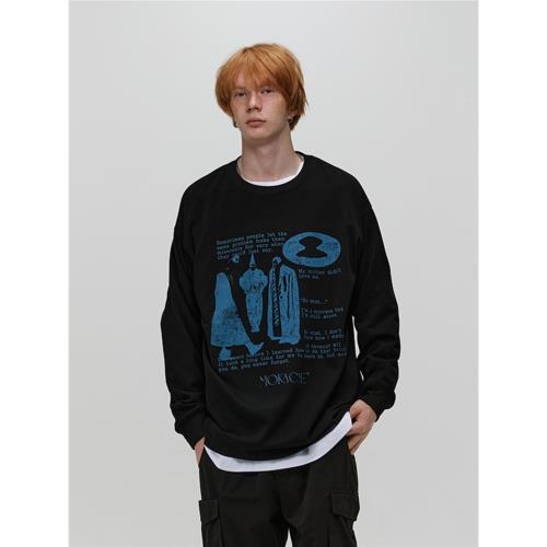 MOKACME 23FW 秋冬新款天方夜譚人物印花重磅300g克重雙紗棉 長袖|T恤|ETMall東森購物網