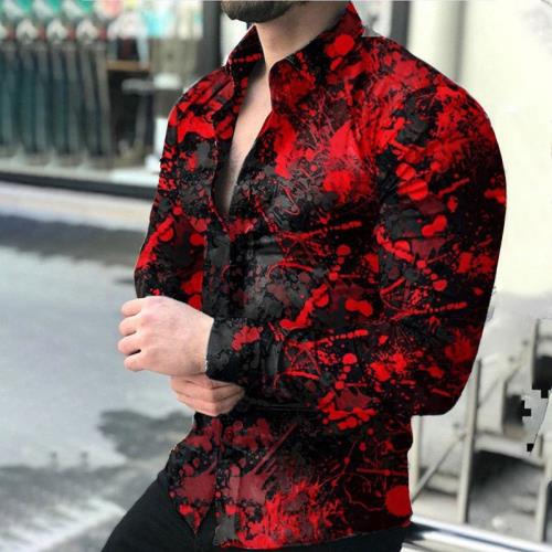 2022 Summer Men Prom Long Sleeve 3D Printed Shirt3D 印花襯衫|襯衫|ETMall東森購物網