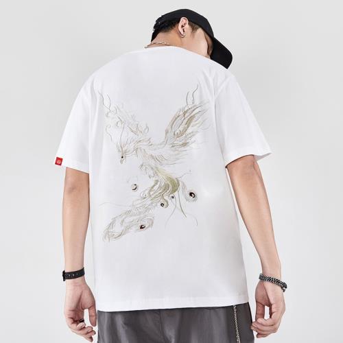 Chinese style phoenix embroidery mens T-shirt鳳凰刺繡男T恤|T恤|ETMall東森購物網