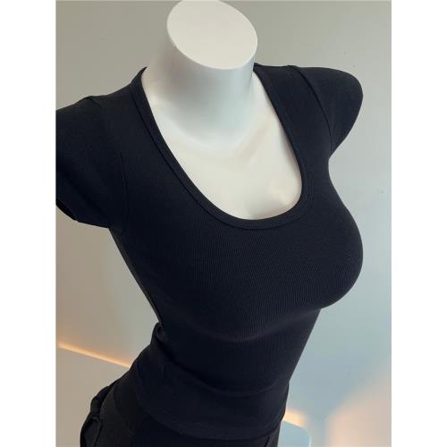 BM無敵顯瘦螺紋修身短袖領口|T恤|ETMall東森購物網