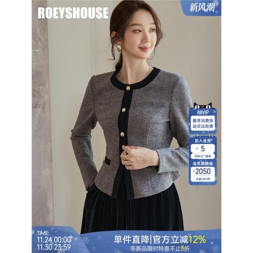 羅衣法式洋氣針織短外套女2025春季新款高級灰色修身小西裝11559|短外套|ETMall東森購物網