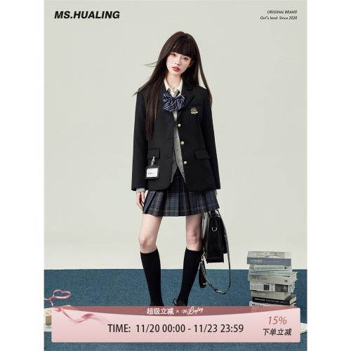 花鈴太太表參大春季西服jk制服學院風女西裝校供感外套三粒扣徽章|西裝|ETMall東森購物網