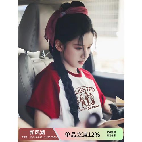 chic惜花芷插肩夏季復古短袖t恤|T恤|ETMall東森購物網