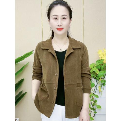 短款外套女2025春季新款純色翻領中年女裝X百搭女款春秋長袖上衣|短外套|ETMall東森購物網