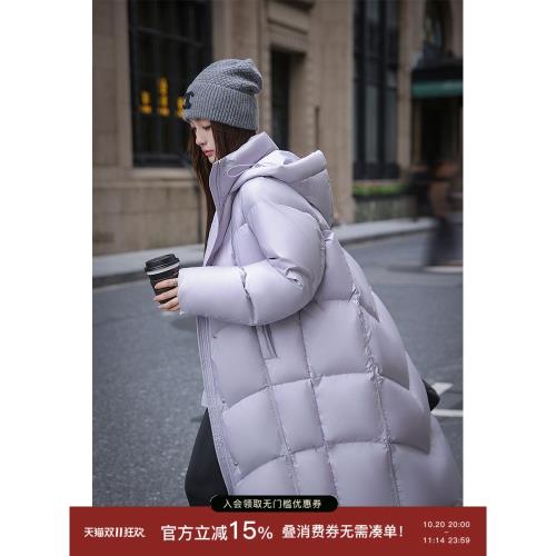 梅子熟了中長款新國標90白鴨絨防風防水顯瘦斜絎縫羽絨服冬季外套|羽絨服|ETMall東森購物網