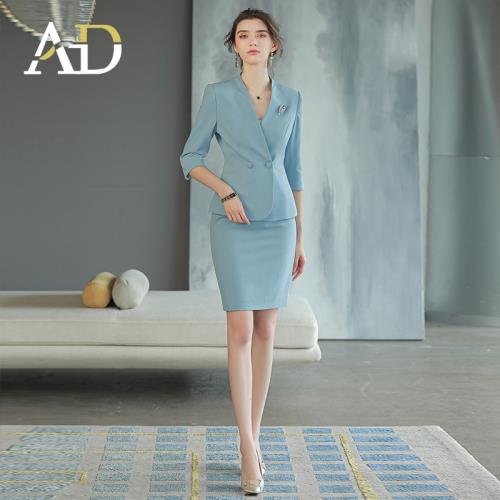 AD早秋氣質七分袖高端西裝|職業女裙套裝|ETMall東森購物網
