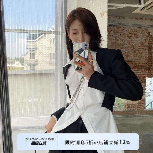 【La lune Du Ciel】LLDC 早秋時髦廓形披肩小西裝女設計感外套|短外套|ETMall東森購物網