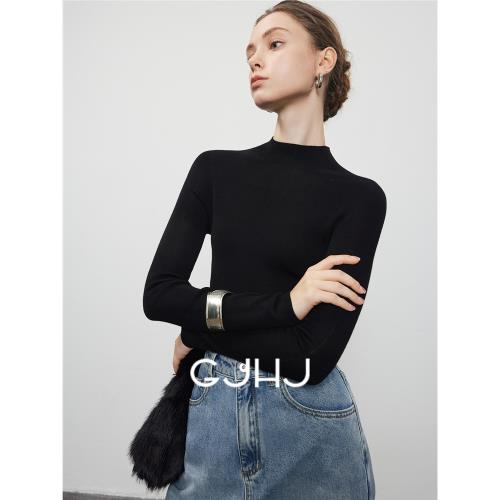 gjhj【輕逸】秋冬空氣感澳洲jin口超細可機洗100羊毛半高領打底衫|毛針織衫|ETMall東森購物網